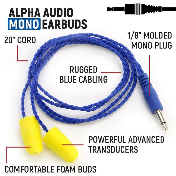 Alphabud Ear Buds Foam Motorsport Earpieces | Harris Race Radios