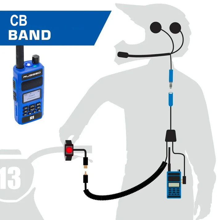 Moto Max Kit With CB Radio - Helmet Kit, Harness, and Handlebar Push-To ...