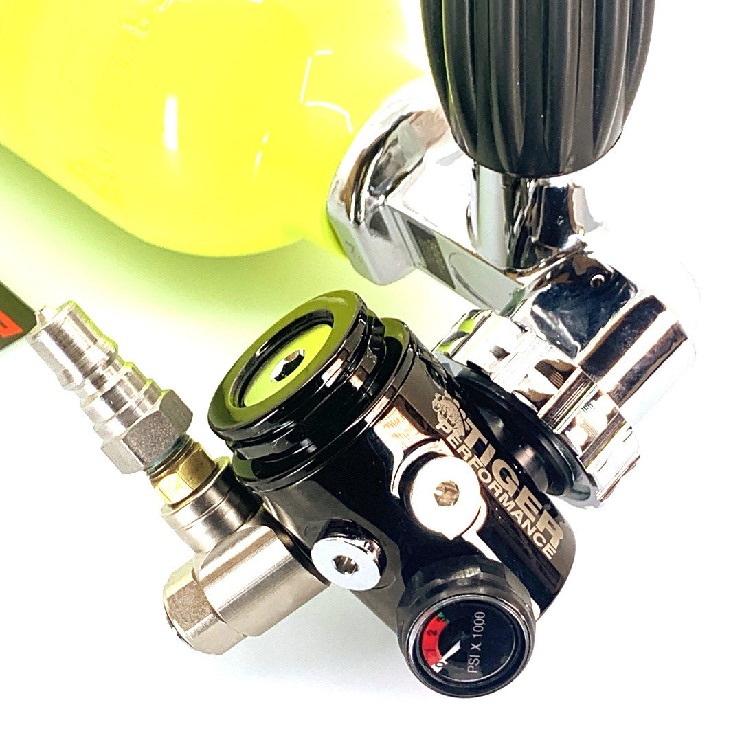 First Stage Din or Yoke Regulator with pressure gauge | Harris Race Radios